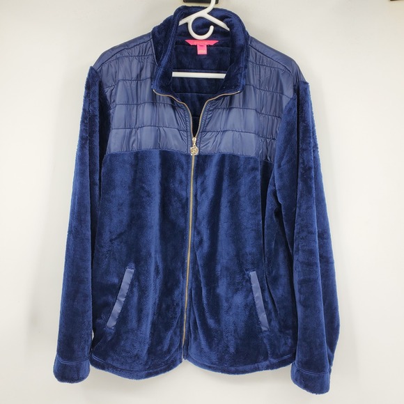 Lilly Pulitzer | Jackets & Coats | Lilly Pulitzer Leona Plush Fleece ...